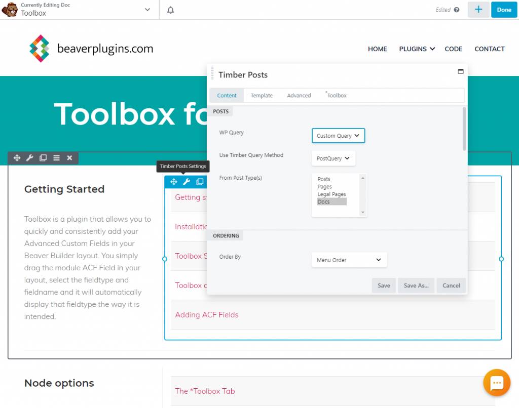 How I added Docs using Toolbox - beaverplugins